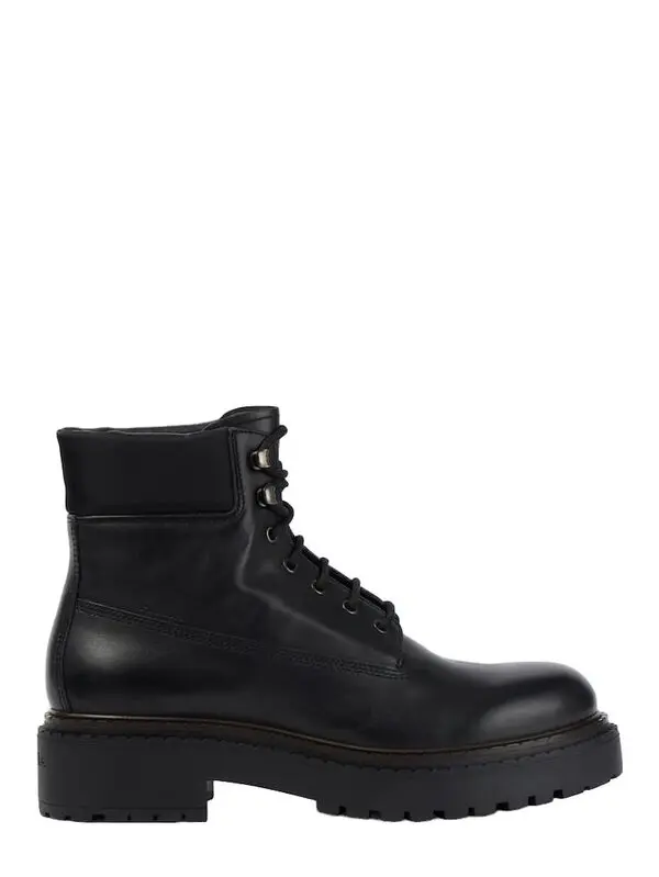 Prada Leather And Re-nylon Ankle Boots - Black