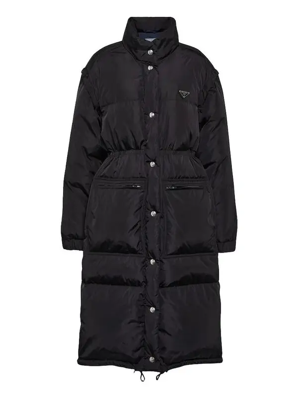 Prada Re-nylon Down Coat - Black