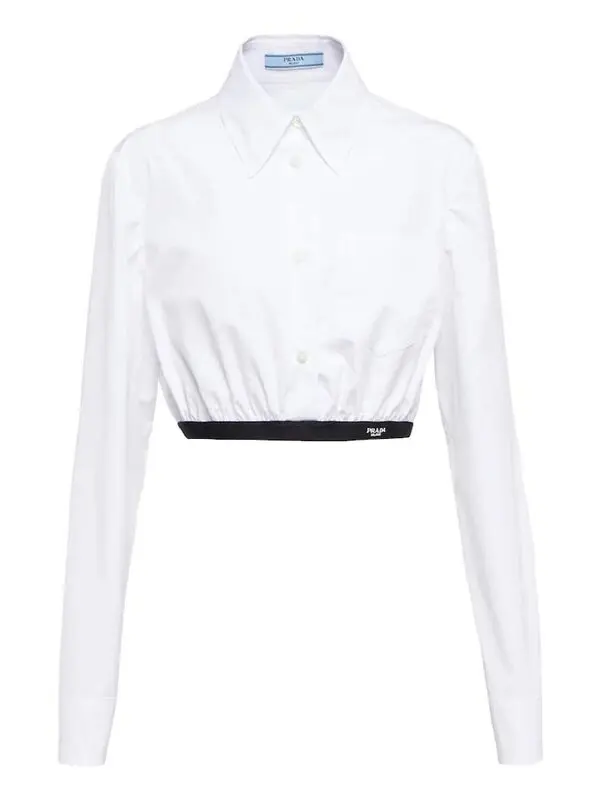 Prada Cropped Cotton Shirt - White