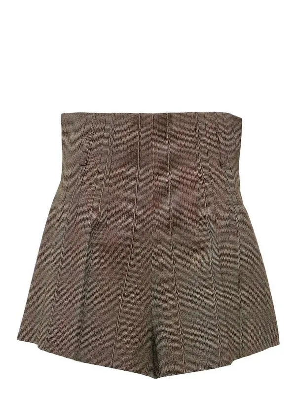 Prada Pinstripe High-rise Wool Shorts - Brown
