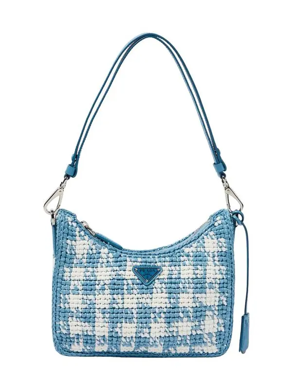 Prada Re-edition Mini Crochet Bag - Blue
