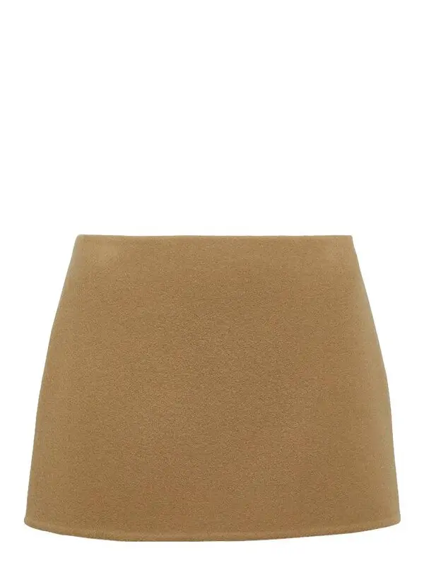 Prada Wool Velour Miniskirt - Brown