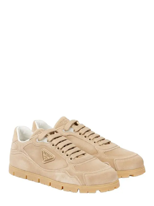 Prada Trail Suede Sneakers - Beige