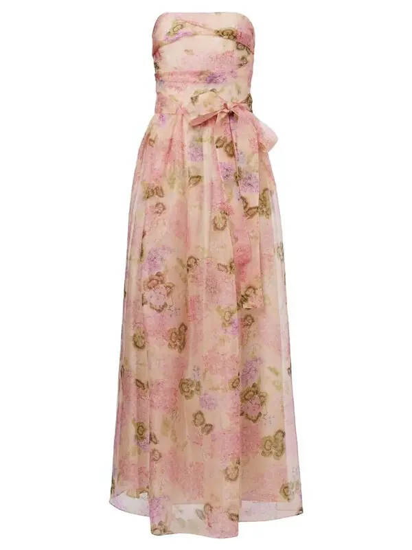 Max Mara Lisetta Floral Silk Organza Bustier Gown - Multicoloured