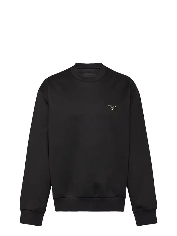 Prada Logo Cotton-blend Sweatshirt - Black