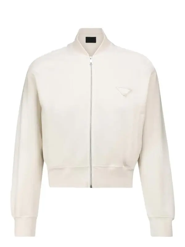 Prada Garment-dyed Cotton Bomber Jacket - Neutrals