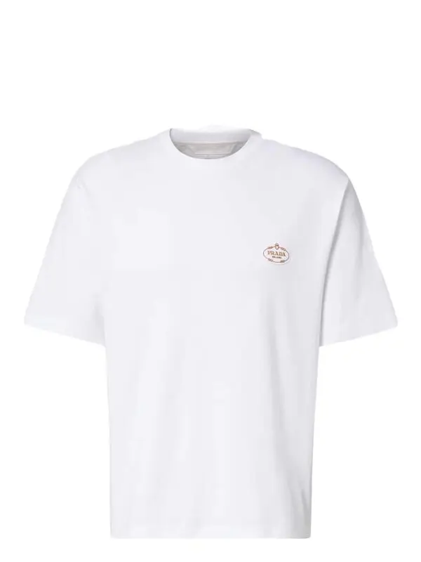 Prada Interlock Cotton Jersey T-shirt - White