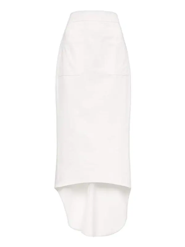 Prada Asymmetric Cotton Midi Skirt - White
