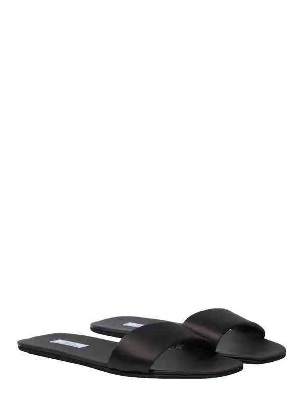Prada Silk Satin Slides - Black
