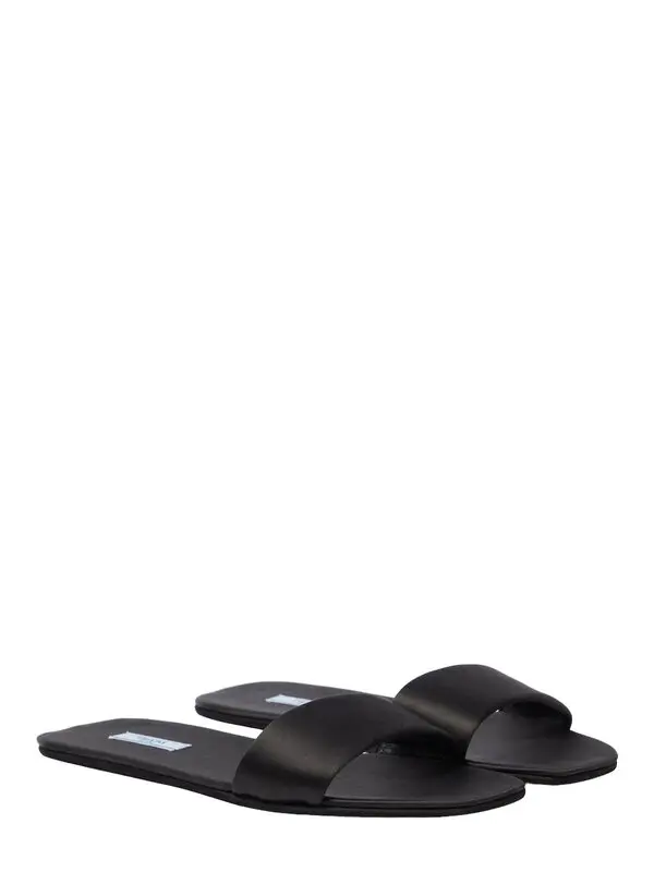 Prada Silk Satin Slides - Black