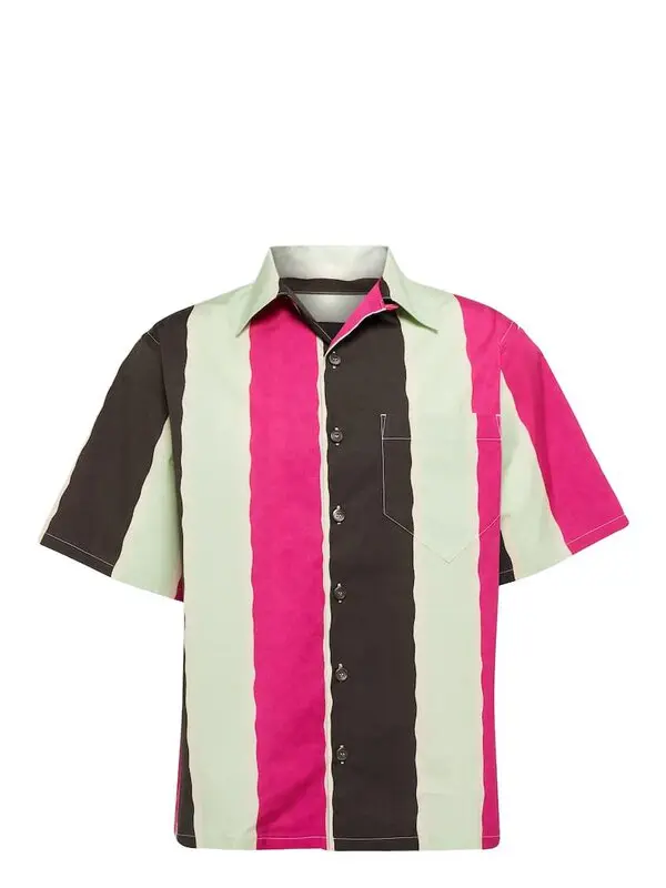 Prada Striped Cotton-blend Polo Shirt - Multicoloured