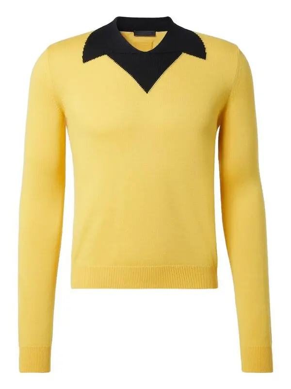 Prada Trompe L'œil Virgin Wool Sweater - Yellow