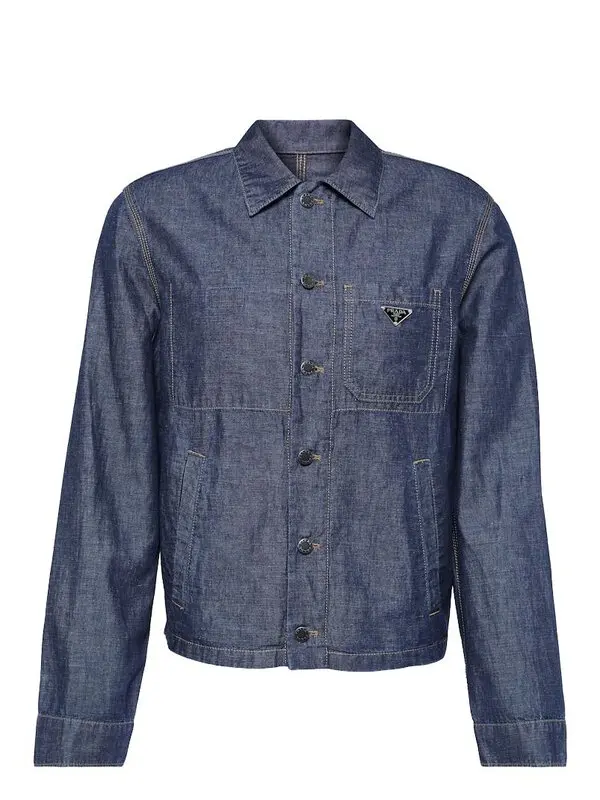 Prada Cotton And Linen Overshirt - Blue