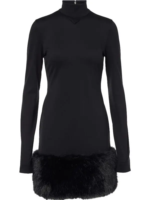 Prada Turtleneck Mini Dress - Black