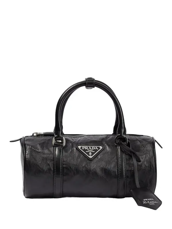 Prada Antique Leather Tote Bag - Black