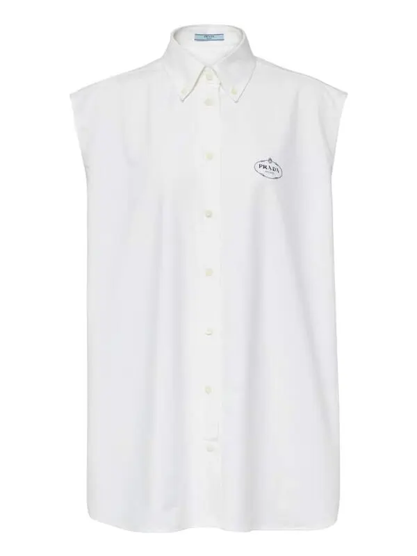 Prada Logo Cotton Shirt - White