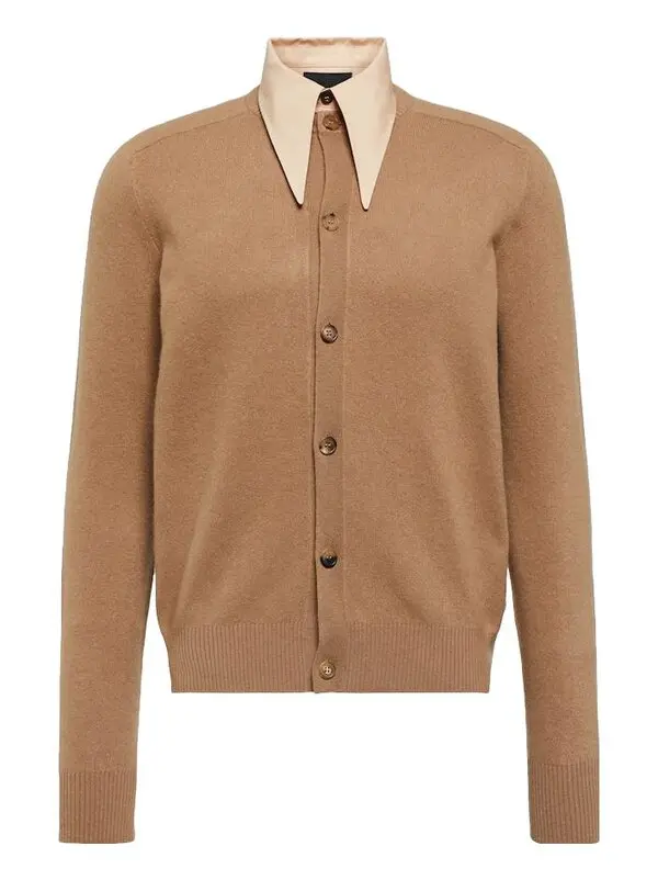 Prada Layered Cashmere Cardigan - Brown