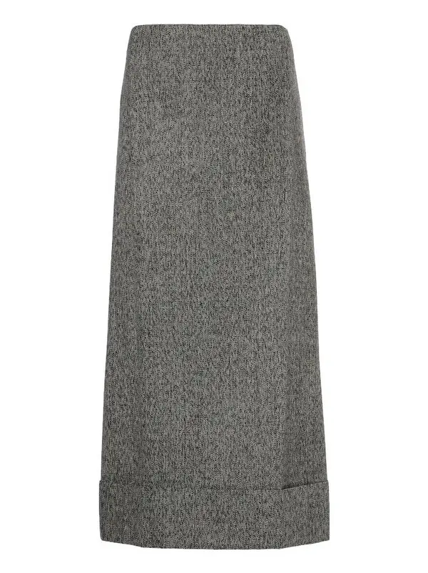 Prada Wool Midi Skirt - Black
