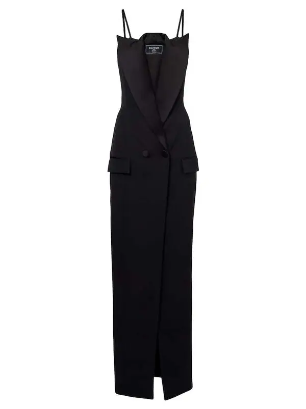 Balmain Wool Gown - Black