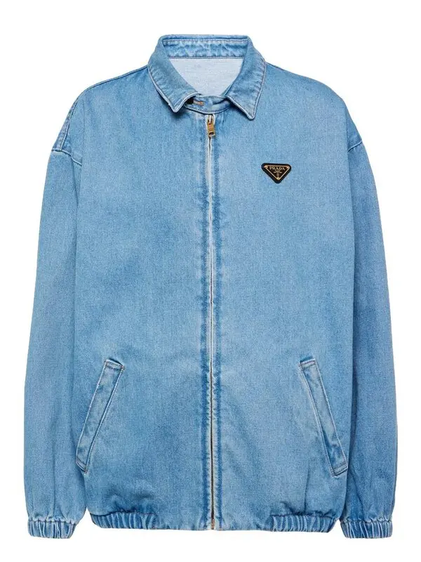 Prada Logo Denim Jacket - Blue