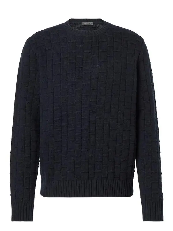 Prada Wool And Cashmere Crewneck Sweater - Blue