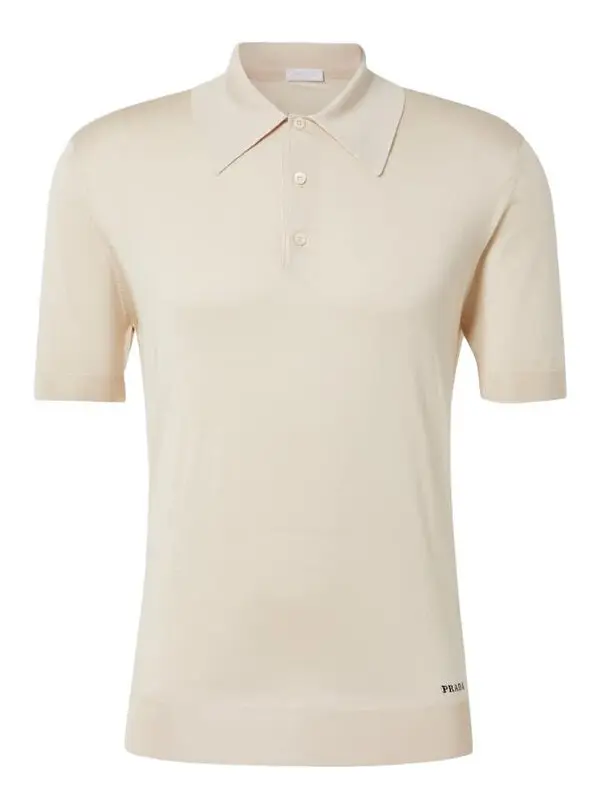 Prada Silk Polo Shirt - White