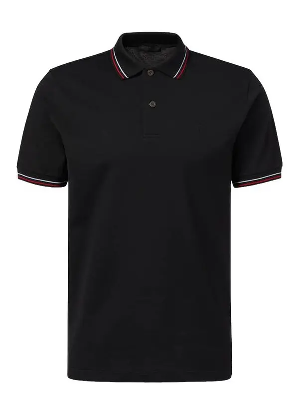 Prada Cotton Piqué Polo Shirt - Black
