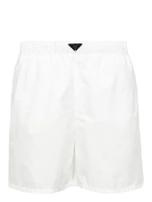 Prada Re-nylon Logo Swim Trunks - White