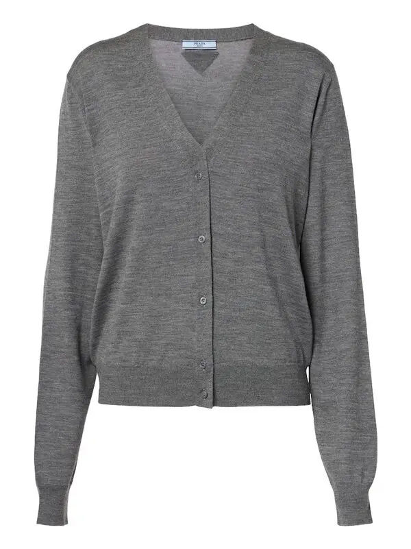 Prada Virgin Wool Cardigan - Grey