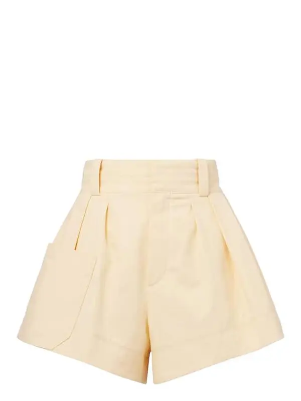 Chloé High-rise Cotton Canvas Shorts - Yellow