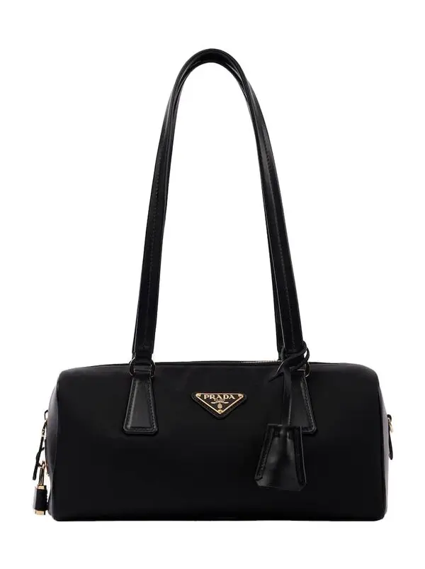 Prada Re-nylon And Leather Medium Tote - Black