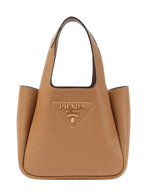 Prada Mini Leather Tote - Brown