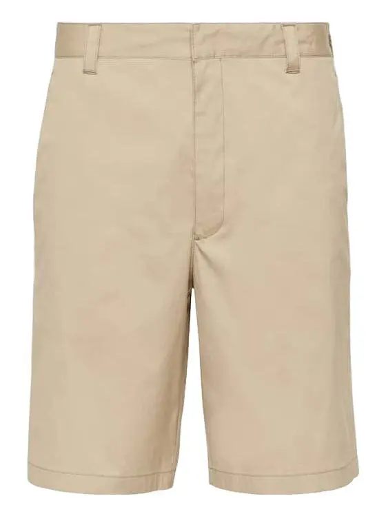 Prada Cotton-blend Drawstring Shorts - Beige