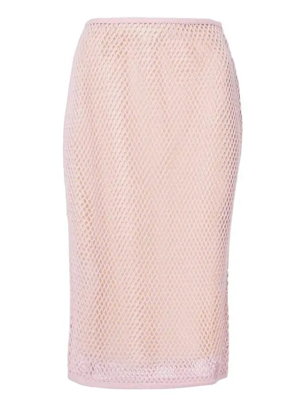 Prada Crochet Midi Skirt - Pink