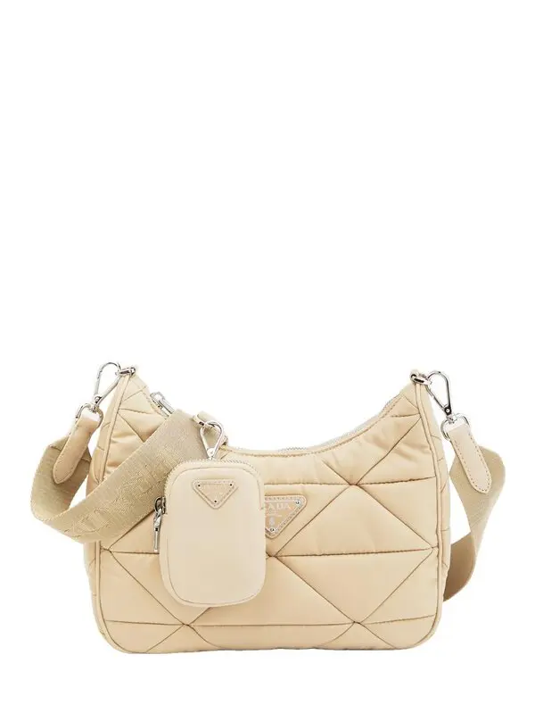 Prada Padded Nylon Shoulder Bag - Beige