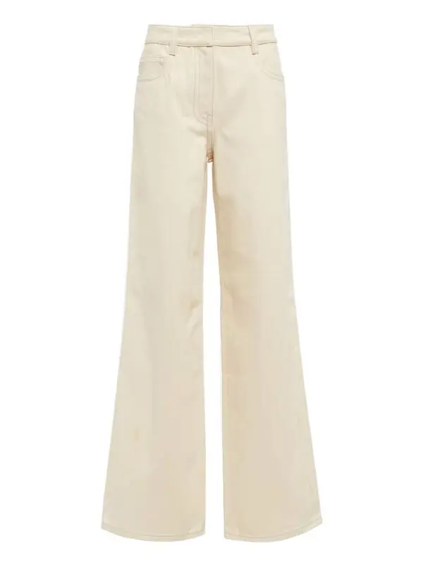 Prada High-rise Wide-leg Jeans - Beige