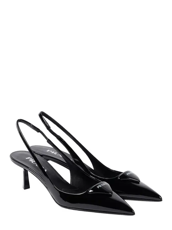 Prada Leather Slingback Pumps - Black