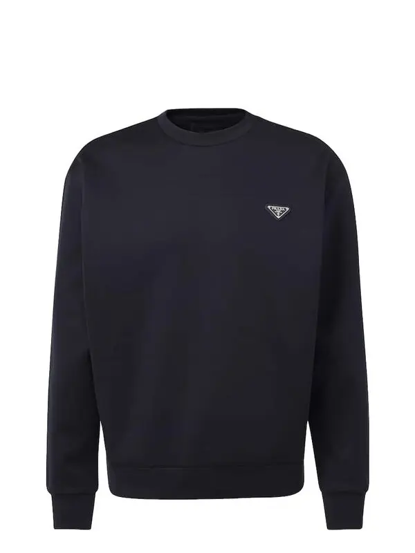 Prada Cotton-blend Jersey Sweatshirt - Blue