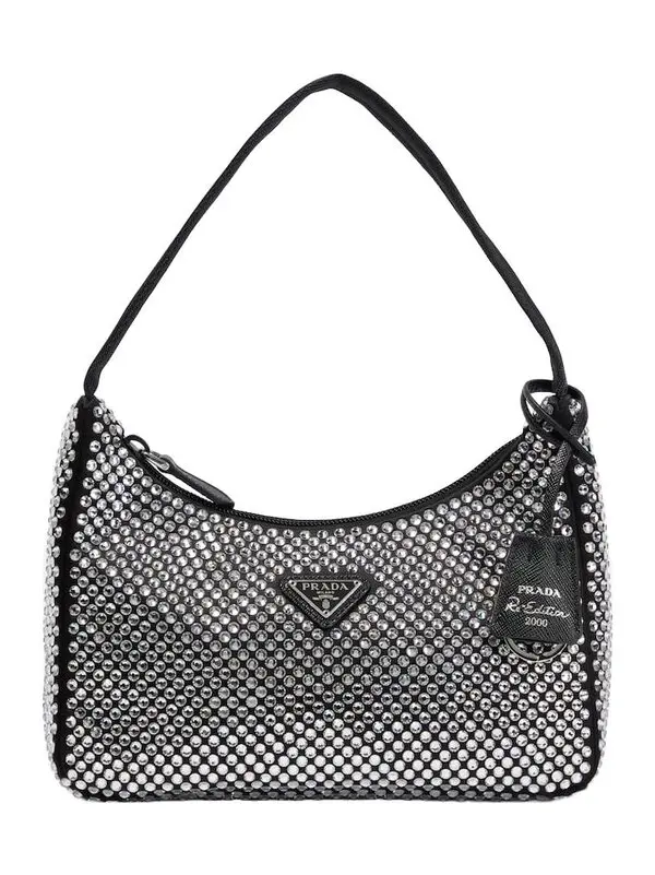 Prada Embellished Satin Bag - Metallic