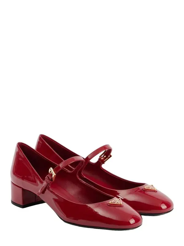 Prada Patent Leather Mary Jane Pumps - Red