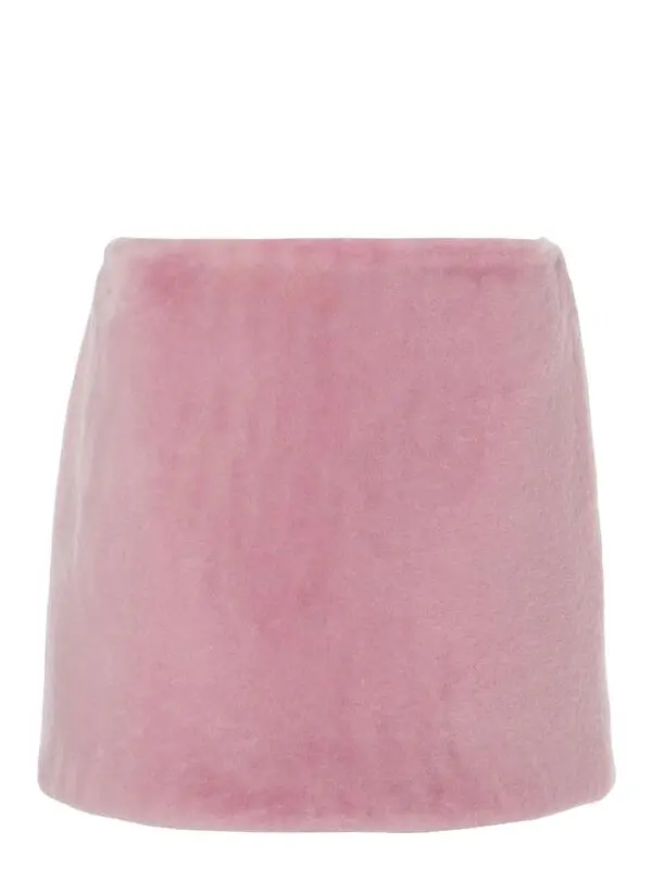 Prada Shearling Miniskirt - Pink