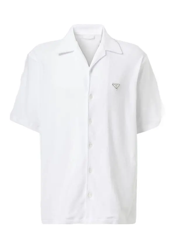 Prada Cotton Terry Bowling Shirt - White