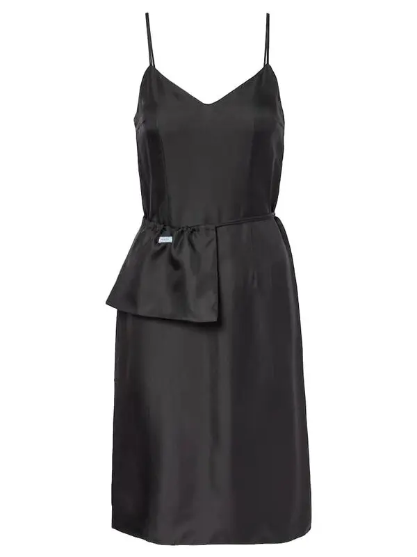 Prada Silk Twill Slip Dress - Black