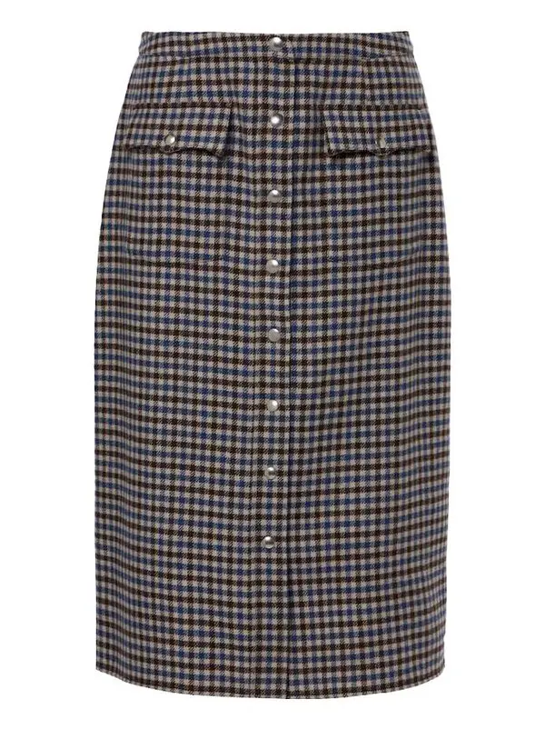 Prada Wool Pencil Skirt - Blue