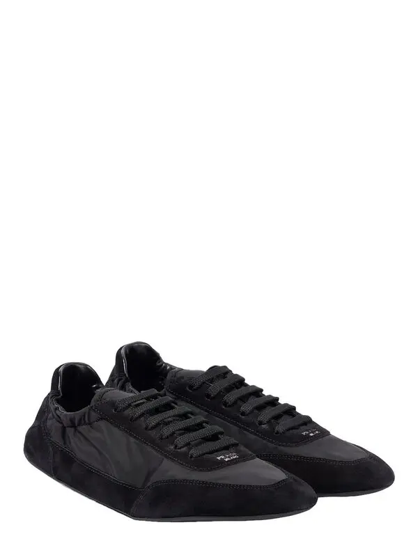 Prada Re-nylon Suede-trimmed Sneakers - Black