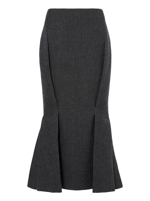 Prada Wool Midi Skirt - Grey