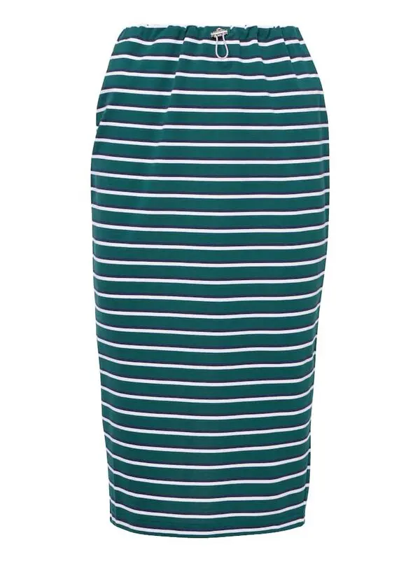 Prada Striped Cotton Midi Skirt - Multicoloured