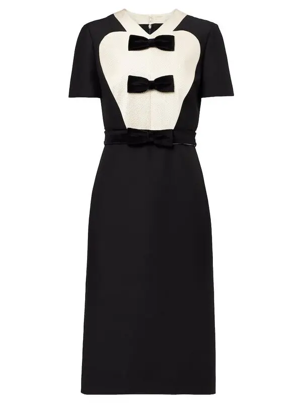 Valentino Garavani Crepe Couture Bow-detail Midi Dress - Black