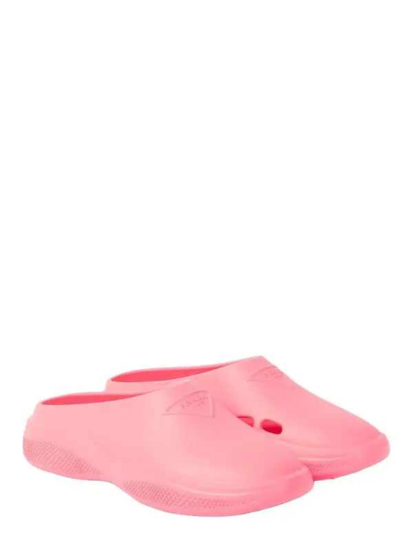 Prada Mellow Rubber Slides - Pink