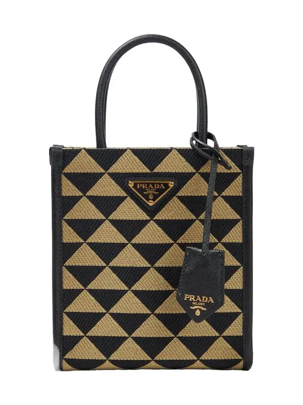 Prada Mini Patterned Jacquard Tote - Multicoloured